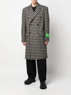 Off-White Houndstooth Double-breasted Coat