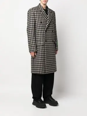 Off-White Houndstooth Double-breasted Coat