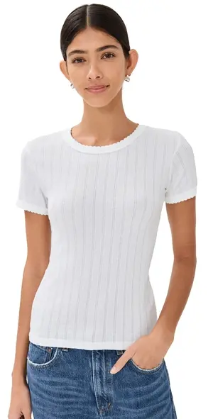 Women's White Short Sleeve Shirts T-shirts