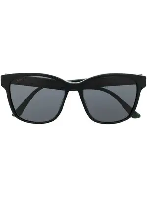 Gucci Striped Square-frame Sunglasses - Black