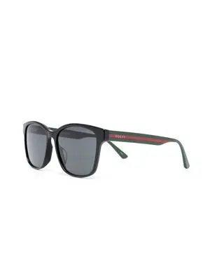 Gucci Striped Square-frame Sunglasses