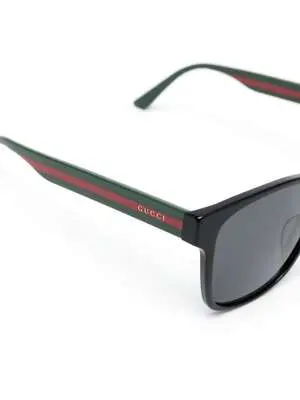 Gucci Striped Square-frame Sunglasses