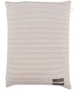 N.peal Ribbed Cashmere Cushion - Grey