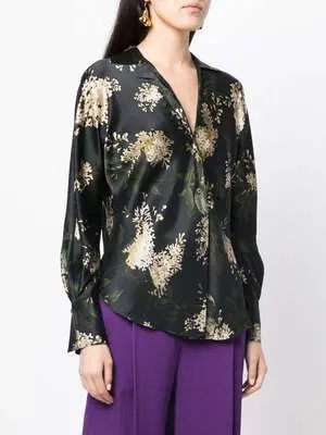 Vince Floral-print Silk Shirt