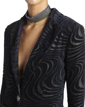 Giorgio Armani Swirl Jacquard Jersey Blazer