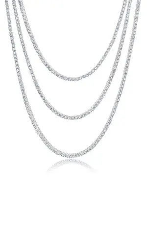CRISLU Triple Layer Tennis Necklace