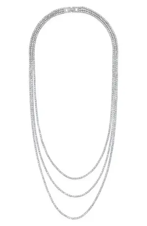 CRISLU Triple Layer Tennis Necklace