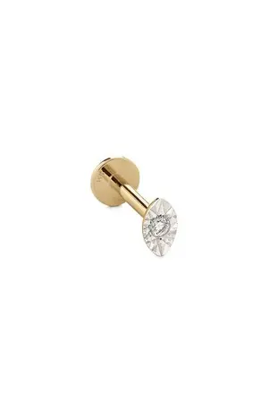 Monica Vinader 14k Gold Marquise Diamond Single Stud Earring - 14kt Solid Gold