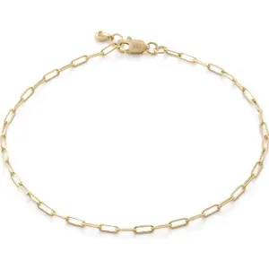 Monica Vinader 14k Gold Paper Clip Chain Bracelet - 14kt Solid Gold