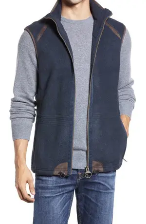 Barbour Langdale Regular-fit Fleece Gilet Vest - Navy