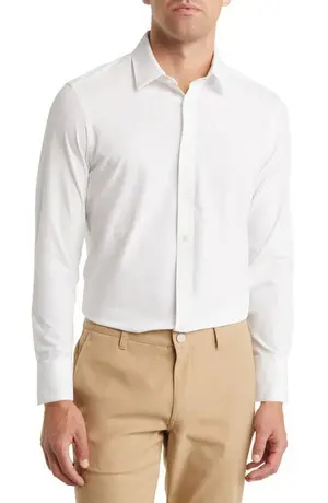 Mizzen+main Leeward Solid Stretch Performance Button-up Shirt - White Solid