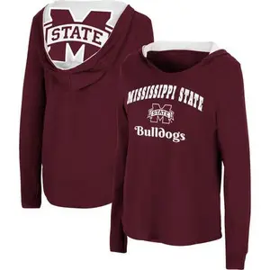 COLOSSEUM Mississippi State Bulldogs Catalina Hoodie Long Sleeve T-shirt - Maroon