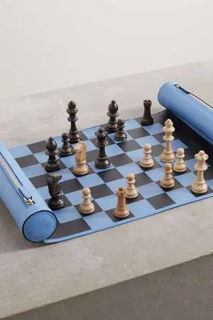 Smythson Panama Textured-leather Chess Roll