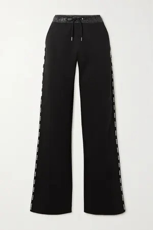 Moncler Appliquéd Cotton-jersey Sweatpants