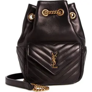 Saint Laurent Mini Joy Matelassé Bucket Bag