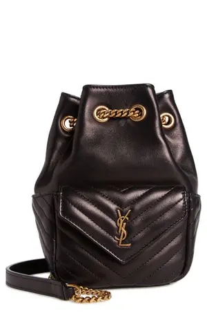 Saint Laurent Mini Joy Matelassé Bucket Bag