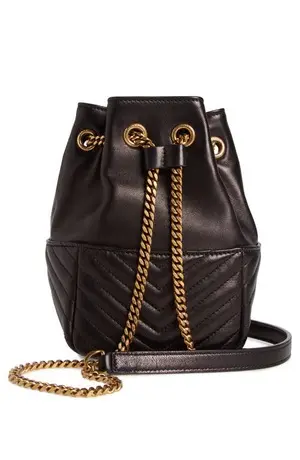 Saint Laurent Mini Joy Matelassé Bucket Bag