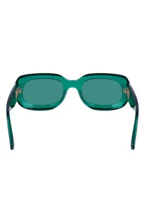 Longchamp Medallion Rectangular Sunglasses - Green