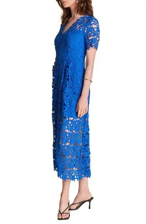 Endless Rose Allover Lace Midi Dress - Blue