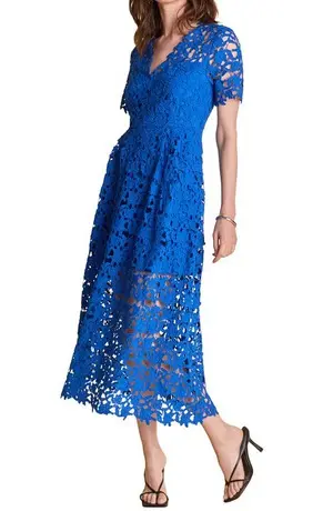 Endless Rose Allover Lace Midi Dress - Blue
