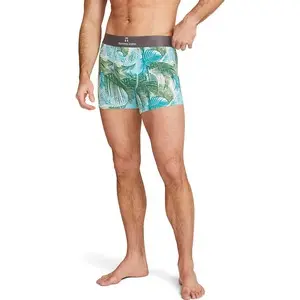 Tommy John Second Skin 4-inch Boxer Briefs Aqua Palm Shadow