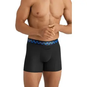 Tommy John Second Skin 4-inch Boxer Briefs Black/blue Buffalo Check