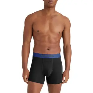 Tommy John Second Skin 4-inch Boxer Briefs Black/blue Quartz Wb