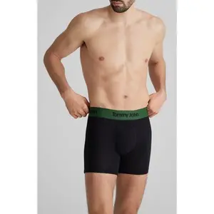 Tommy John Second Skin 4-inch Boxer Briefs Black/greener Pastures Wb