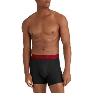 Tommy John Second Skin 4-inch Boxer Briefs Black/haute Red Wb