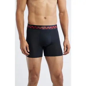 Tommy John Second Skin 4-inch Boxer Briefs Black/red Buffalo Check Wb