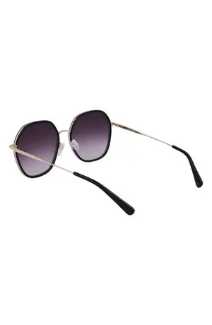 Longchamp Roseau Octagon Sunglasses - Gold/ Black