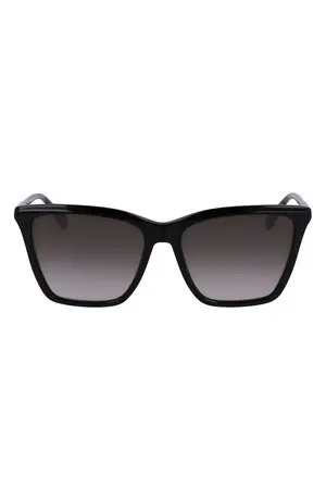 Longchamp Longchamp Le Pliage 56mm Gradient Rectangular Sunglasses Black