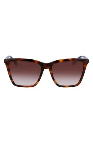 Longchamp Longchamp Le Pliage 56mm Gradient Rectangular Sunglasses Havana