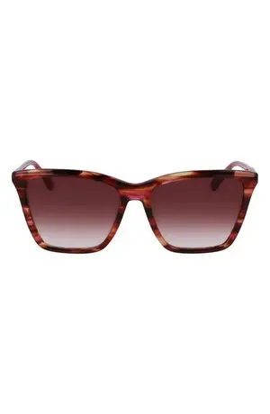 Longchamp Le Pliage 56mm Gradient Rectangular Sunglasses - Red Horn