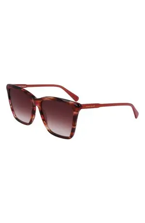 Longchamp Le Pliage 56mm Gradient Rectangular Sunglasses - Red Horn