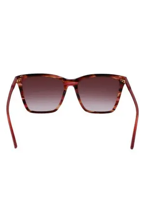Longchamp Le Pliage 56mm Gradient Rectangular Sunglasses - Red Horn
