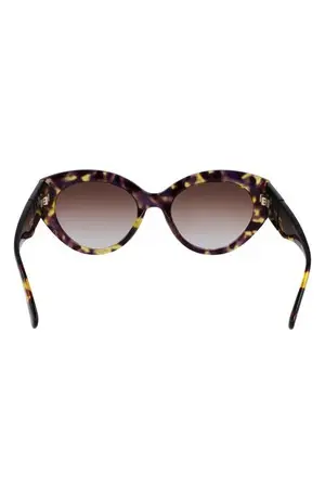 Longchamp Roseau 54mm Gradient Cat Eye Sunglasses - Tokyo Purple Havana