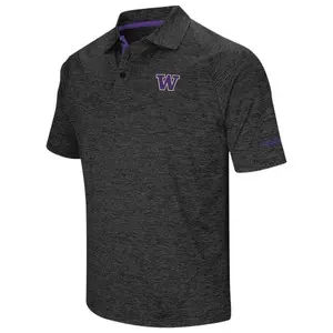 COLOSSEUM Washington Huskies Big & Tall Down Swing Polo - Black