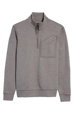 Billy Reid Quilted Half Zip Pullover