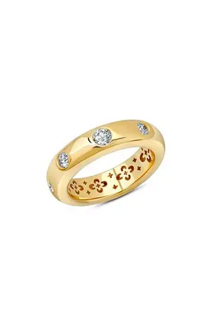 CRISLU Crislu Flush Set Cubic Zirconia Eternity Ring Gold