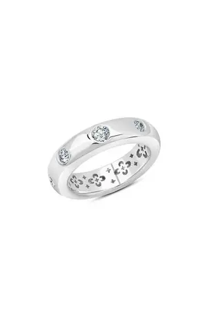CRISLU Flush Set Cubic Zirconia Eternity Ring - Platinum