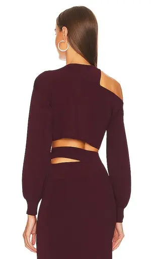 MICHAEL COSTELLO Asymmetrical Cut Out Dolman Sweater