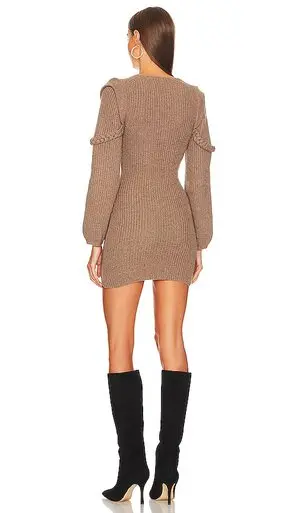 MICHAEL COSTELLO X Malina Deep V Neck Knit Dress