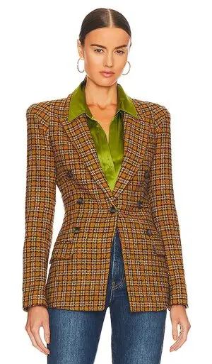 Smythe Not A Db Pagoda Blazer In Brown - Umber Tweed