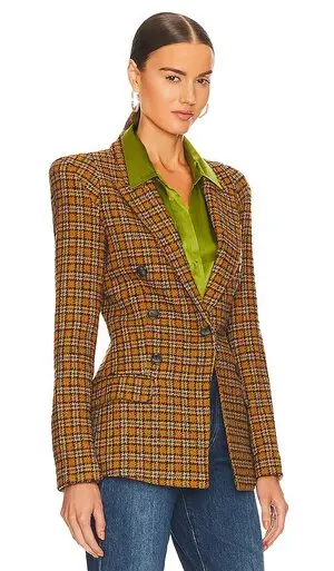 Smythe Not A Db Pagoda Blazer In Brown - Umber Tweed