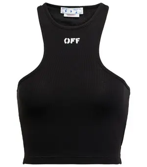 Off-White Logo Cotton-blend Crop Top