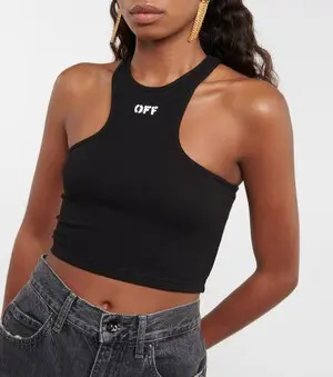 Off-White Logo Cotton-blend Crop Top