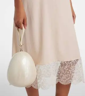 Simone Rocha Egg Leather-trimmed Clutch