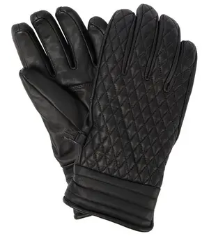 Fusalp Athena Quilted Leather Gloves - Black