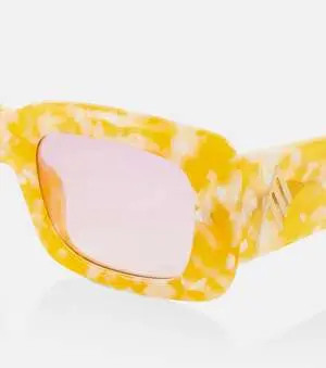 Attico X Linda Farrow Marfa Rectangular Sunglasses - Yellow